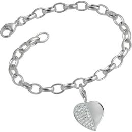 SilberDream Charm-Einhänger Set SilberDream 925 Charms Herz weiß Silber (Charmssets