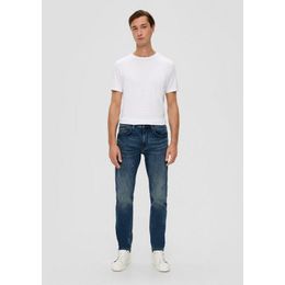 s.Oliver Stoffhose Jeans / Regular Fit / Mid Rise / Tapered Leg / 5-Pocket-Stil Leder-Patch