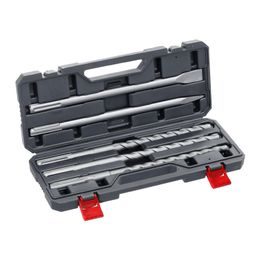 kwb SDS-Max Hammerbohrer und Mei&szlig;el-Set f&uuml;r Bohrhammer, 5-teiliger Stein- u. Beton-Meissel/Bohrer Satz im Kunstoff-Koffer