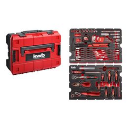kwb Werkzeugkoffer / Werkzeug-Set, 80-teilig, Einhell E-Case-kompatibel, robust und hochwertig, ideal für den Haushalt oder die Garage, gepolstert mit Werkzeugeinlagen u. Schaumstoff im Deckel
