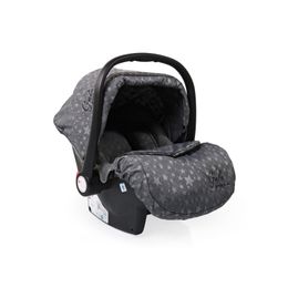 Moni Babyschale Gala Premium Gruppe 0+ (0 - 13 kg), Fußabdeckung, Sitzpolster grau/Sterne