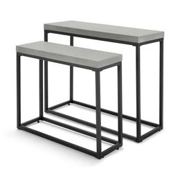 Tchibo 2 Konsolentische mit Beton-Tischplatte - Schwarz