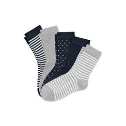 Tchibo 5 Paar Socken - Dunkelblau/Gestreift - Gr.: 35-38