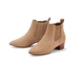 Tchibo Stiefelette aus Veloursleder - Beige - Gr.: 38