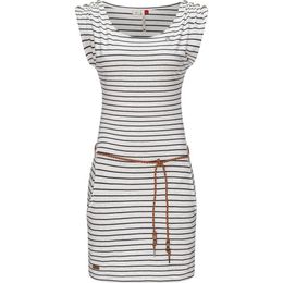 Ragwear Shirtkleid Chego Stripes Intl. stylisches Sommerkleid mit Streifen-Muster, weiß