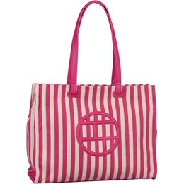 Tom Tailor Shopper, Blockstreifen, Reißverschluss, für Damen, pink