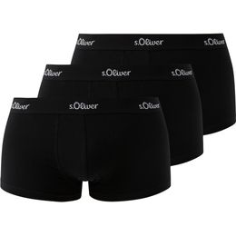 s.Oliver Hipster Basic Boxershorts, 3er-Pack, Logo-Bund, für Herren, schwarz, L