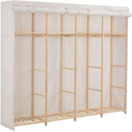 Bonnevie - Kleiderschrank,Aufbewahrungsschrank Weiß 200 x 40 x 170 cm Stoff vidaXL