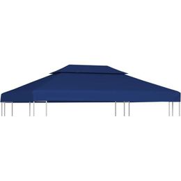 Pavillon-Dachplane mit Kaminabzug 310 g/m² 4x3 m Blau vidaXL482064