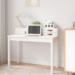 Bonnevie - Computertisch,Schreibtisch Weiß 110x50x93 cm Massivholz Kiefer vidaXL