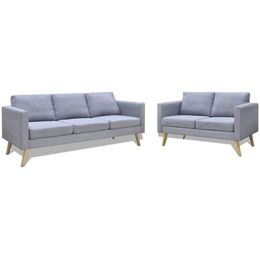 Sofa Set 2-Sitzer und 3-Sitzer Stoff Hellgrau vidaXL621326