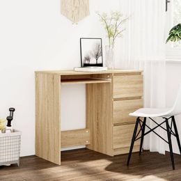 Bonnevie - Computertisch,Schreibtisch Sonoma-Eiche 90x45x76 cm Holzwerkstoff vidaXL