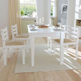 Esszimmerstühle 4 Stk. Küchenstuhl Weiß Gummibaum Massivholz und Samt vidaXL