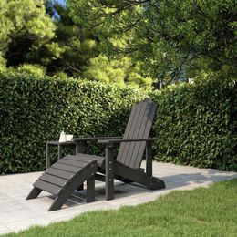 Adirondack-Gartenstuhl mit Fußstütze hdpe Anthrazit vidaXL835408