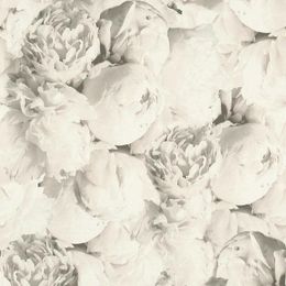 A.S. Création Tapete Pfingstrosen schwarz weiß | Pfingstrose-Tapete große Blumen 373984 | Vliestapete Rosen 37398-4 | Blumentapete für Schlafzimmer & Bad kaufen!