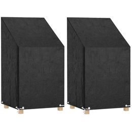 Vidaxl - Abdeckungen für Gartenstühle 2 Stk. 8 Ösen 65x65x80/120 cm Schwarz