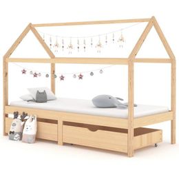 Kinderbett,Einzelbette mit Schubladen Massivholz Kiefer 90x200 cm vidaXL