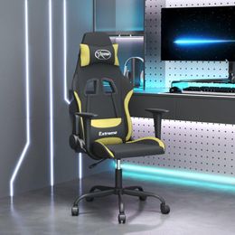Vidaxl - Gaming-Stuhl mit Massagefunktion Schwarz und Hellgrün Stoff Grün