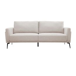 Miliboo - Design-Sofa mit Stoff im Samtdesign Beige 3-Sitzer mosco - Beige
