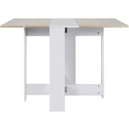 Klapptisch Esstisch Tisch klappbar Raumwunder 103×76×73.4cm Tisch 4 Farben Möbel[weiß + Eiche]