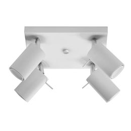 SOLLUX - Deckenlampe Deckenleuchte ring 4 weiß, 4x GU10, ca. 25x25x16 cm