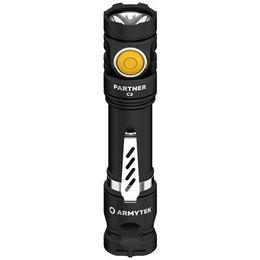 Armytek Partner C2 Magnet USB Warm LED Taschenlampe mit Gürtelclip, mit Holster akkubetrieben 1020 lm 118 g