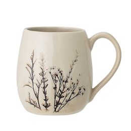 Bloomingville Tasse Bea aus Steingut, 400 ml, Ø 10 cm, Höhe 10,5 cm, natur