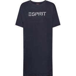 Esprit Mia Sleepshirt, kurz, Logo-Print, für Damen, blau, 44