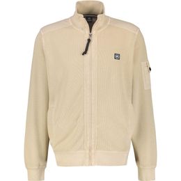 Lerros Sweatjacke, Stehkragen, Armtasche, für Herren, beige, XL