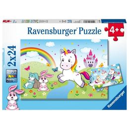 RAVENSBURGER VERLAG Ravensburger Kinderpuzzle - 07828 Märchenhaftes Einhorn - Puzzle für Kinder ab 4 Jahren, 2x24 Teilen