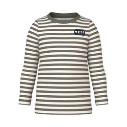 name it - Langarmshirt NMMVILLY STRIPES YES in dusty olive, Gr.92