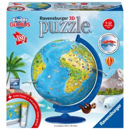 RAVENSBURGER VERLAG Ravensburger 3D Puzzle 11160 - Puzzle-Ball Kinderglobus in deutscher Sprache - 180 Teile - Puzzle-Ball Globus für Kinder ab 6 Jahren