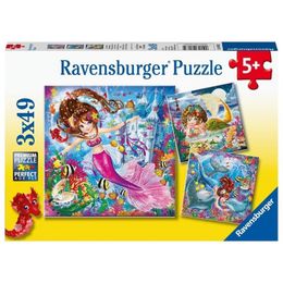 RAVENSBURGER VERLAG Ravensburger Kinderpuzzle - 08063 Bezaubernde Meerjungfrauen - Puzzle für Kinder ab 5 Jahren, mit 3x49 Teilen