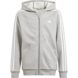 Adidas Sweatjacke, Baumwollmix, Kapuze, für Kinder, grau, 176