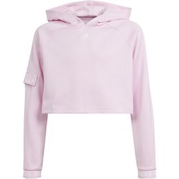 Adidas Hoodie, Raglanärmel, cropped, für Kinder, rosa, 164