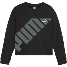 Puma® Sweatshirt, Logo-Print, Rippbündchen, für Kinder, schwarz, 152