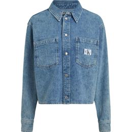 Calvin Klein Jeans Jeanshemd, Brusttaschen, Knopfleiste, für Damen, blau, L