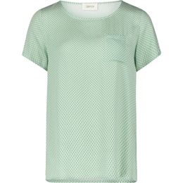 Cartoon Blusenshirt, Brusttasche, Minimal-Design, für Damen, grün, 36