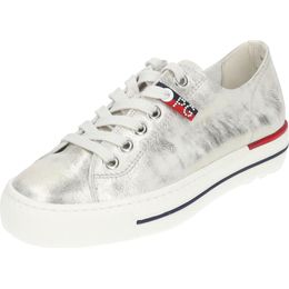 Paul Green Sneaker, Leder, Metallic-Optik, für Damen, silber, 38.5