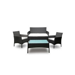 Randaco Gartenlounge-Set Sitzgruppe Komplett Ecke Gartenmöbel Ecksofa Gartengruppe Polyrattan