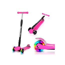 Randaco Scooter Faltbarer Kinderroller Tretroller mit 3 LED-Rädern Höhenverstellbar