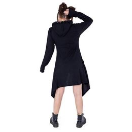 Poizen Industries Minikleid Augusta Dress Asymmetrisches Sweatkleid Gothic Nieten