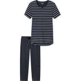 Schiesser Pyjama Damen-Schlafanzug Single-Jersey Streifen
