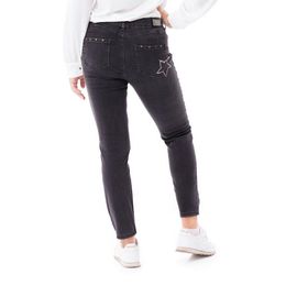 Sarah Kern Skinny-fit-Jeans Röhren-Jeans figurbetont mit Strass- und Nietenapplikation