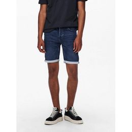Only & Sons ONLY & SONS Jeansshorts Denim Capri Jeans Shorts 3/4 Bermuda Pants ONSPLY 5017 in Blau