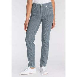 MAC Straight-Jeans Melanie Stripe Figurbetonter femininer Schnitt, blau