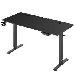 Casaria Höhenverstellbarer Schreibtisch Schwarz 140x60x73-118cm
