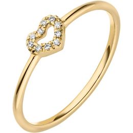 VANDENBERG Damen Ring, 585er Gold mit 10 Diamanten, zus. ca. 0,03 Karat, gold