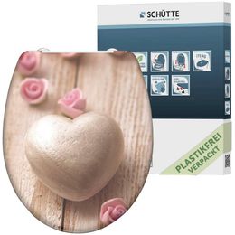 Schütte Schütte WC-Sitz Romantik, Duroplast, mit Absenkautomatik und Schnellverschluss, rosa|weiß