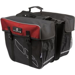 M-Wave Fahrradtasche AMSTERDAM DOUBLE Schwarz/Rot (Packung, 1-tlg), 2 Seitentaschen, rot|schwarz